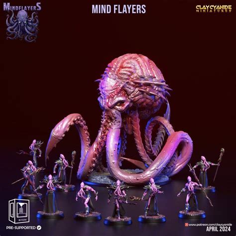 Mind Flayers 10 Models By Clay Cyanide Dungeons And Dragons Dandd