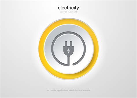 3d 전력 충전 충전 배터리 에너지 끄기 푸시 아이콘 앱 Ui의 번개 기호입니다 프리미엄 벡터