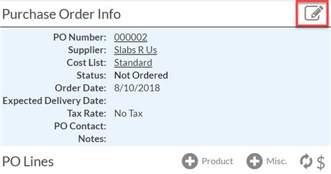 add purchase order fields moraware systemize knowledge base