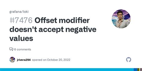 Offset Modifier Doesnt Accept Negative Values · Issue 7476 · Grafana