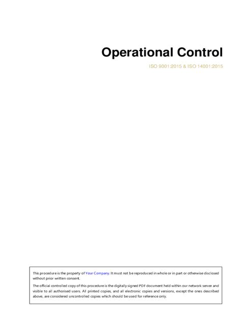 Fillable Online Clause 8 1 Of Iso 9001 Operational Planning And Control Fax Email Print Pdffiller