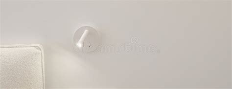 Bedside White Led Wall Lamp Illuminating Creative Modern Wall Light Source In Bedroom Stock