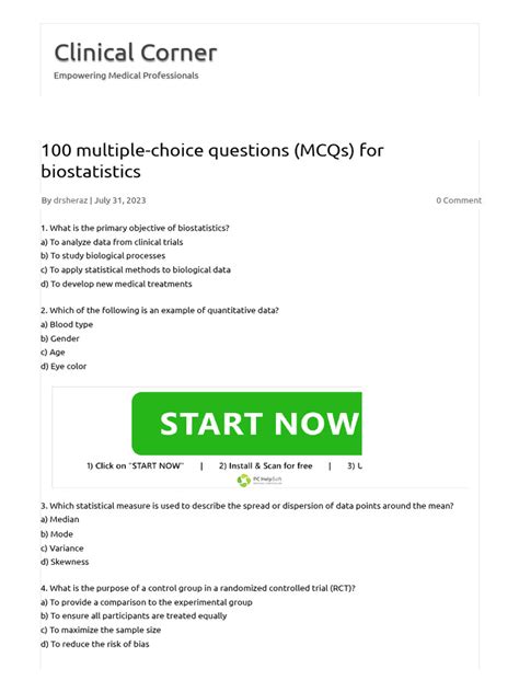 100 multiple choice questions mcqs for biostatistics clinical