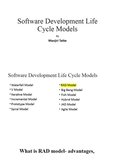 7 Sdlc Model Rad Model Pdf Software Development Process Technology Development