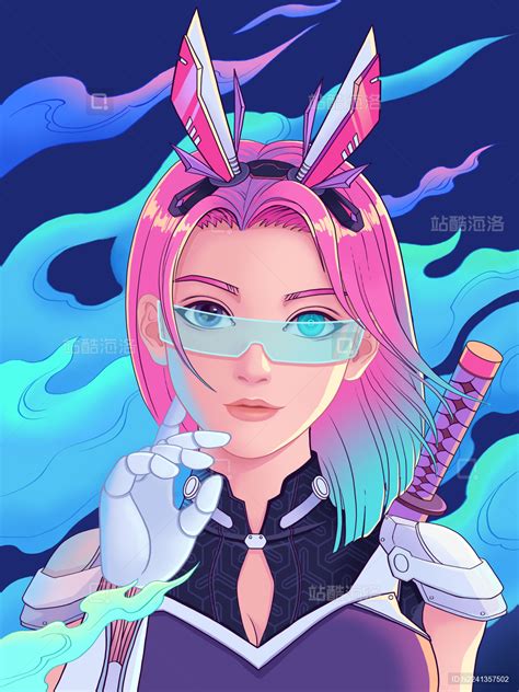 机甲风赛博朋克背剑少女胸像 站酷海洛 正版图片 视频 字体 音乐素材交易平台 站酷旗下品牌