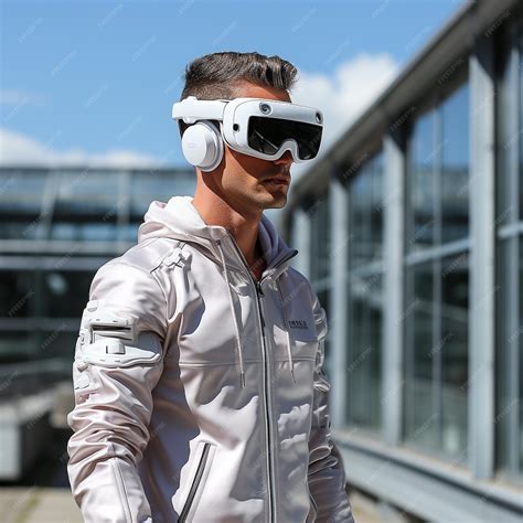 Premium Ai Image A Man Wearing Mixed Reality Glasses