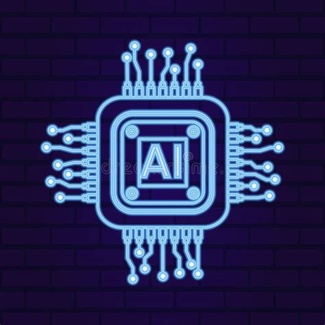 Vector Computer Electronic Chip Line Ai Icon Outline Microchip