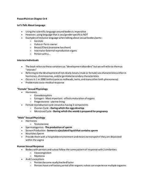 Sexual Differentiation Powerpoint Notes Powerpoint On Chapter 3 Let S Talk About Language