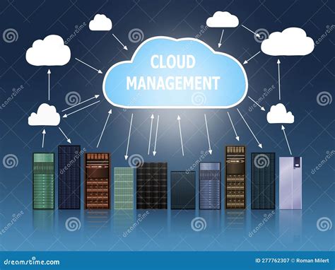 illustration of big data cloud management stock illustration