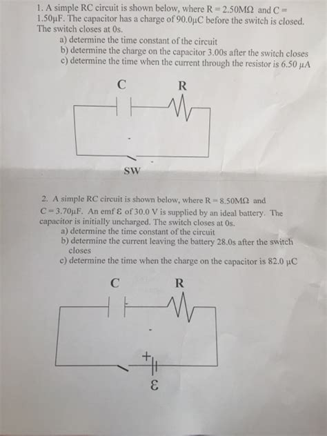 Solved Physics Question RC Circuits I Need To See 1 Chegg Com