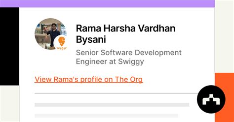 rama harsha vardhan bysani senior software development engineer at swiggy the org