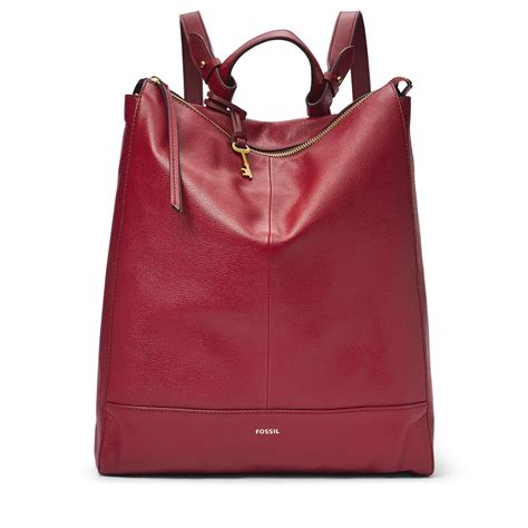 Fossil Leather Elina Convertible Backpack In Red Lyst Canada