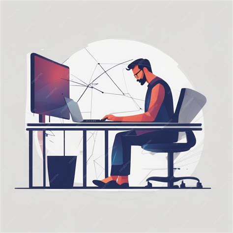 Premium Photo Hacker In The Computer Hacker In The Computer Man In Glasses Working At Computer