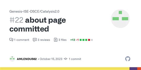 About Page Committed By Amlendu562 · Pull Request 22 · Genesis Ise