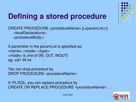 Ppt Persistent Stored Modules Stored Procedures Psm Powerpoint Presentation Id9588036