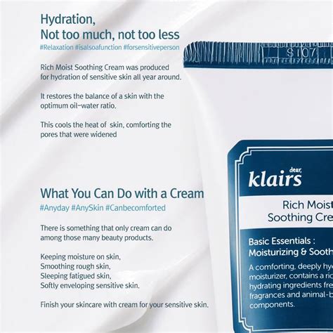 Klairs - Rich Moist Soothing Cream 60ml - Little Wonderland