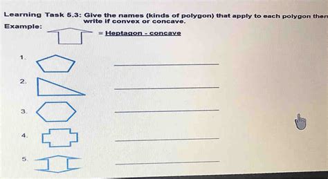 Solved Learning Task 53 Give The Names Kinds Of Polygon That Apply