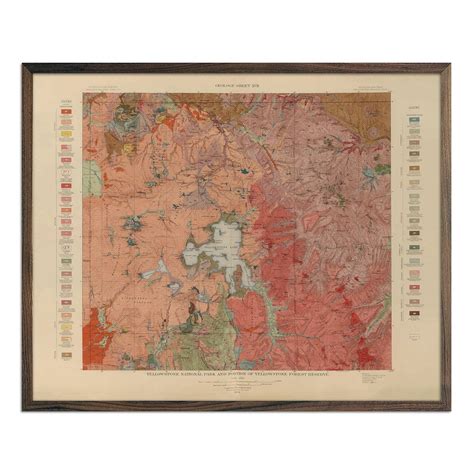 Yellowstone Geologic Map Of The National Park And Forest Preserve 1904