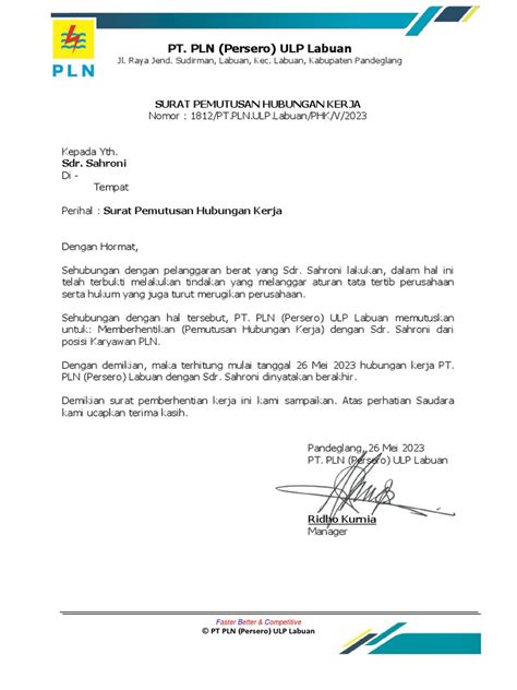 Surat Phk Sahroni Pdf