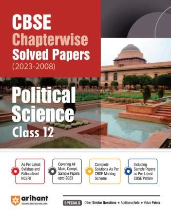 Buy CBSE Chapterwise Solved Papers 2023 2008 Political Science Class 12 Book On