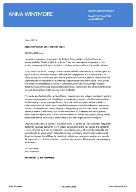 Fashion Editor Cv Example Get Hired Faster With This Guide