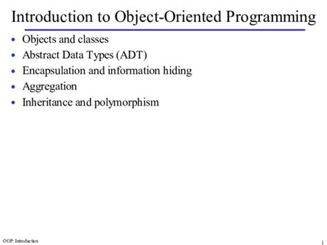 pdf introduction to object oriented programming
