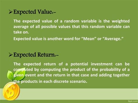 Expected Value Return And Standard Deviation Pptx Physics Science