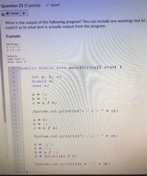 solved question 21 5 points saved 4 listen → what is the