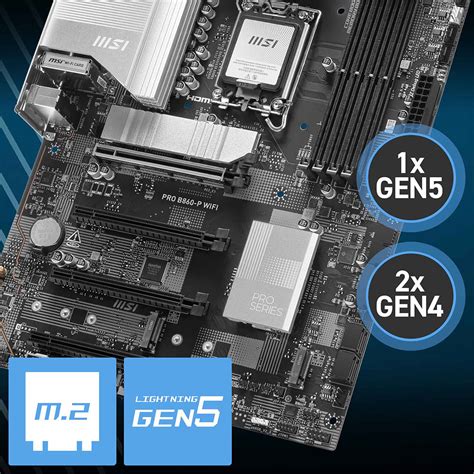 Msi Pro B860 P Wifi W Ddr5 8600 Oc Pcie 5 0 Slot 3x M 2 Slots 7 1 Audio 5gb Lan Wi Fi 7