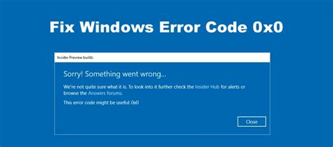 how to fix 0x0 error code in windows 11