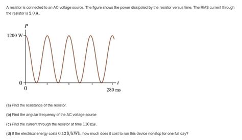 Solved A Resistor Is Connected To An AC Voltage Source The Chegg