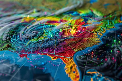 premium photo map with colorcoded zones indicating areas at risk