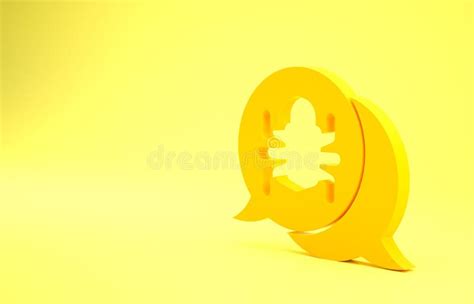 Yellow System Bug Concept Icon Isolated On Yellow Background Code Bug Concept Bug In The