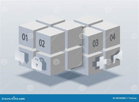 Cube Infographics Options Banner Template Scheme Chart Text Layout Five Step Design Vector