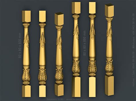 Balusters 190 Stl 3d Model For Cnc 3d Stl Model For Cnc Stl