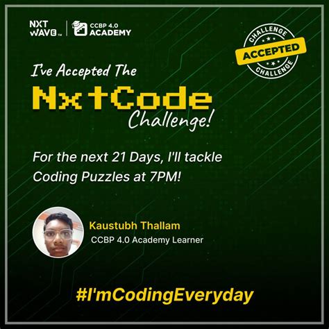 kaustubh thallam on linkedin nxtwave nxtcodechallenge imcodingeveryday rahulattuluri ccbp…