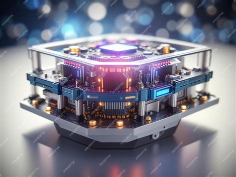 Premium Photo | Quantum Horizons 3D Rendering of a Futuristic Glowing Quantum Computer Unit