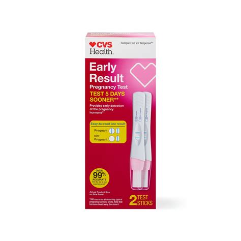 Cvs Health Early Results Pregnancy Test 2 Ct Ingredients Cvs Pharmacy