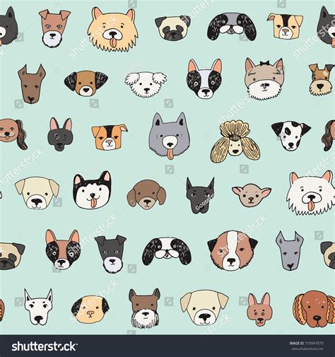 Dog Face Funny Cartoon Doodle Vector Stock Vector Royalty Free