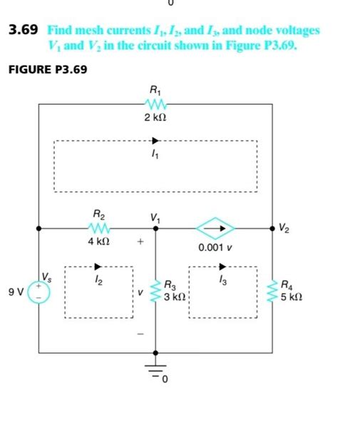 Solved 357 Find Mesh Currents I1i2 And I3 And Node