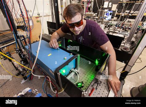 experimental setup in a laser laboratory at the institute for