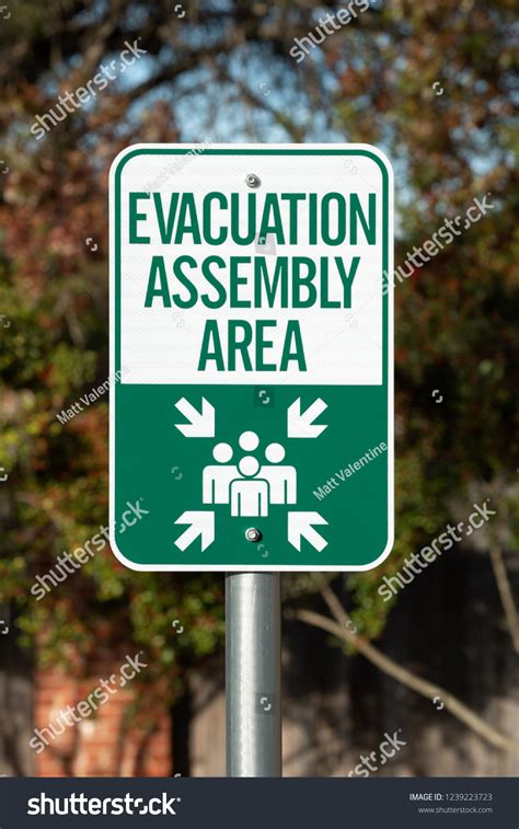Sign Indicating Assembly Area For Use In Emergency 53 Off
