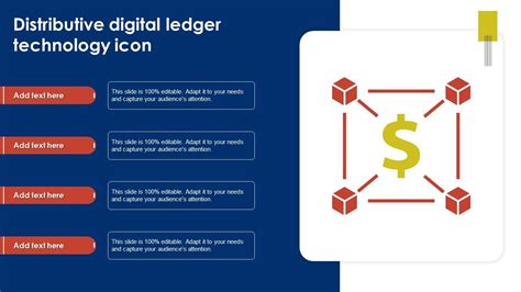 distributive digital ledger technology icon ppt slide