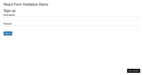 React Form Validation Codesandbox