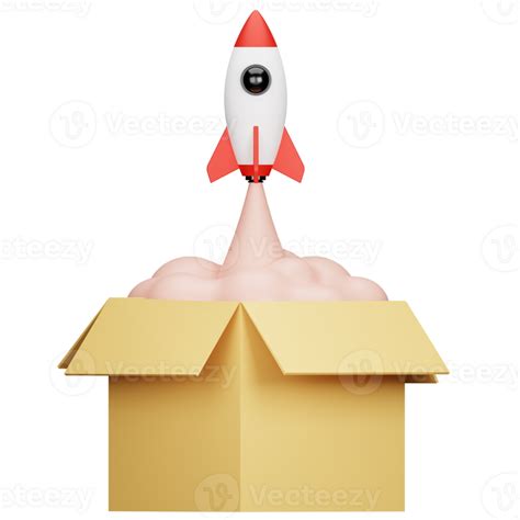 Product Launch Rocket 3d Illustration 51302132 Png