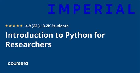 Introduction To Python For Researchers Coursera