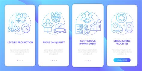 Lean Production Principles Blue Gradient Onboarding Mobile App Screen