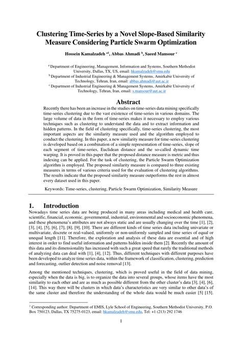 Pdf Clustering Time Series By A Novel Slope Based Similarity Measure