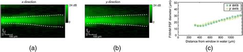 A And B Recorded Fluorescence Psf Data For A 77 μm Fluorescent