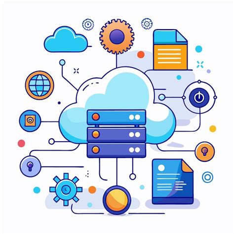a cloud computing database network with various devices sign and